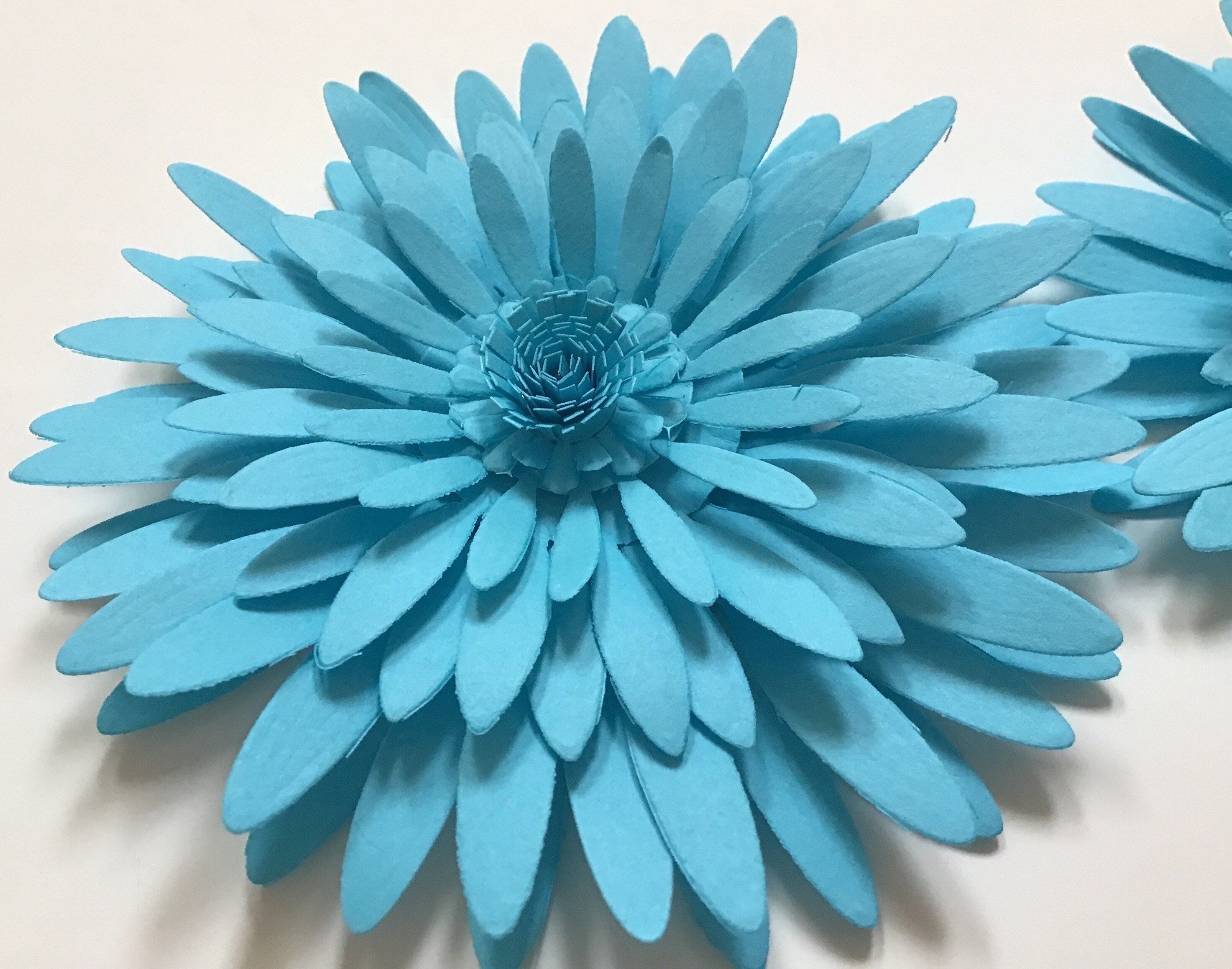 Paper Flowers Turquoise Mums (2 Pieces) 4" Wedding Shower Party ...
