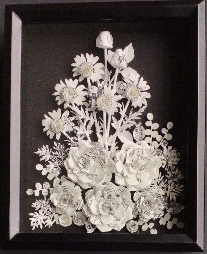 3-D Flower Wall Art Handcrafted Vintage Prints Rose Foliag Floral ...