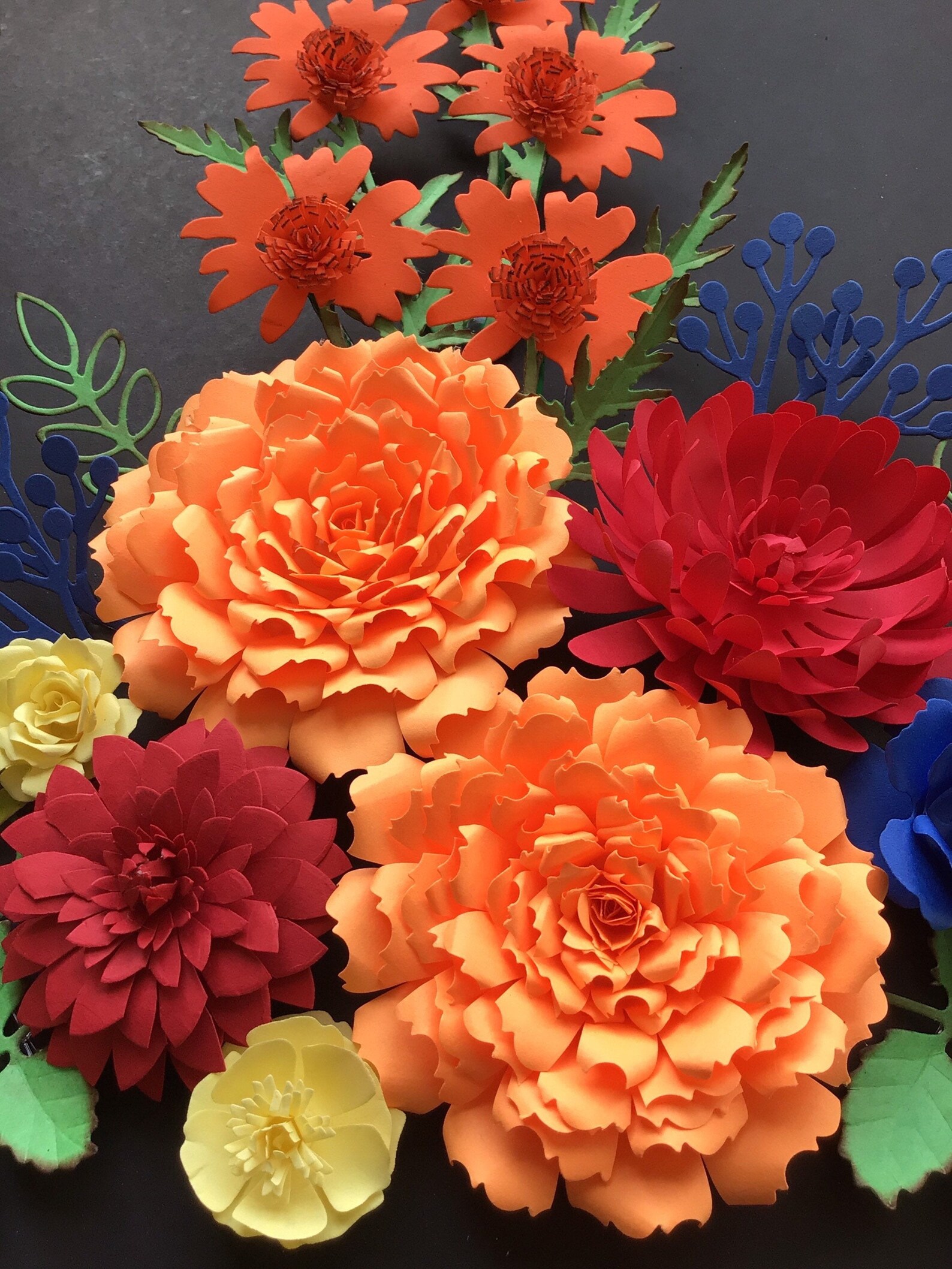 3D Flower Wall Art Handcrafted Multicolor Rose Mum Floral - Etsy