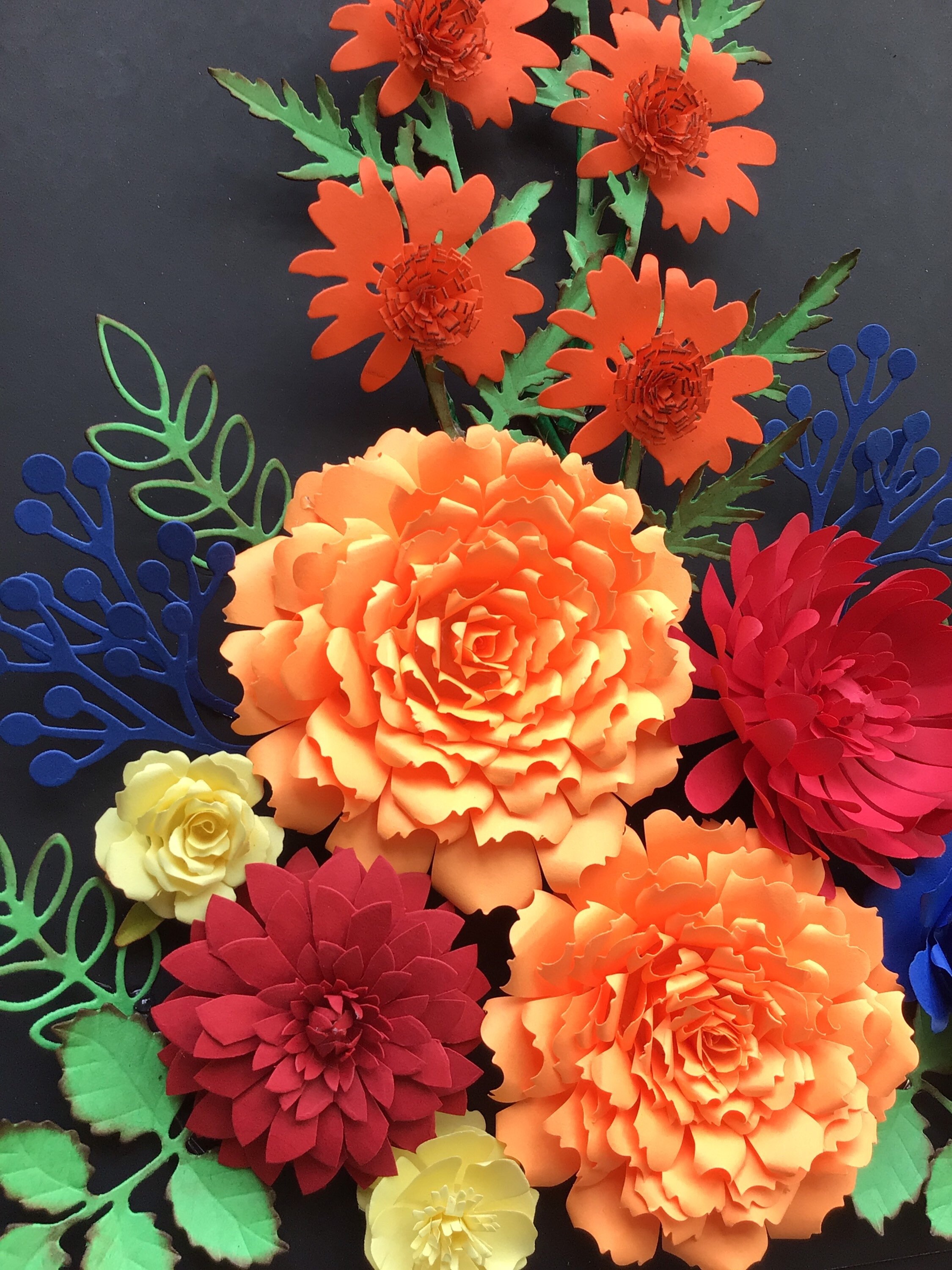 3D Flower Wall Art Handcrafted Multicolor Rose Mum Floral | Etsy