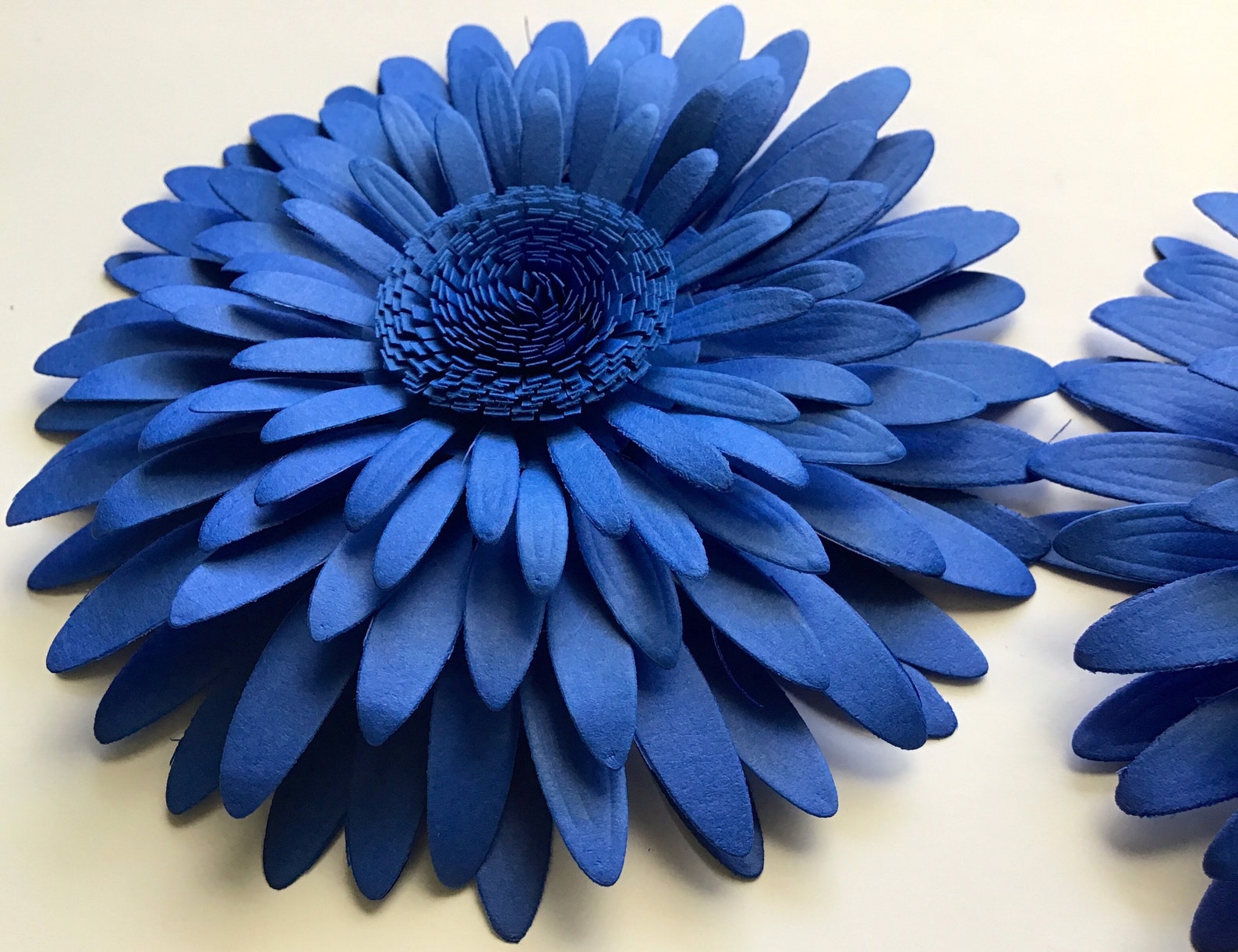 Royal Blue Paper Mums, Handmade Floral Decor (set of 2) - Etsy