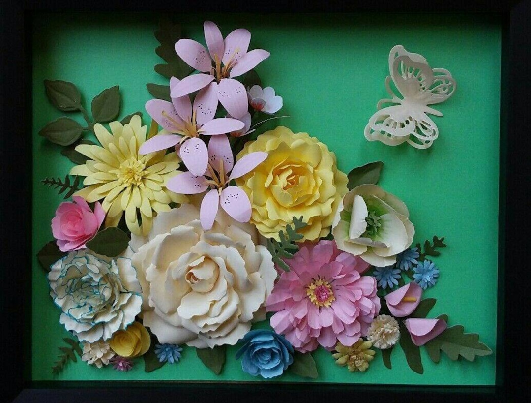 Flower Wall Art Hafndcrafted 3D Multicolor Rose Floral Arrangement ...