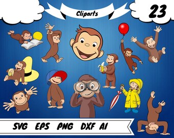 Curious george svg | Etsy
