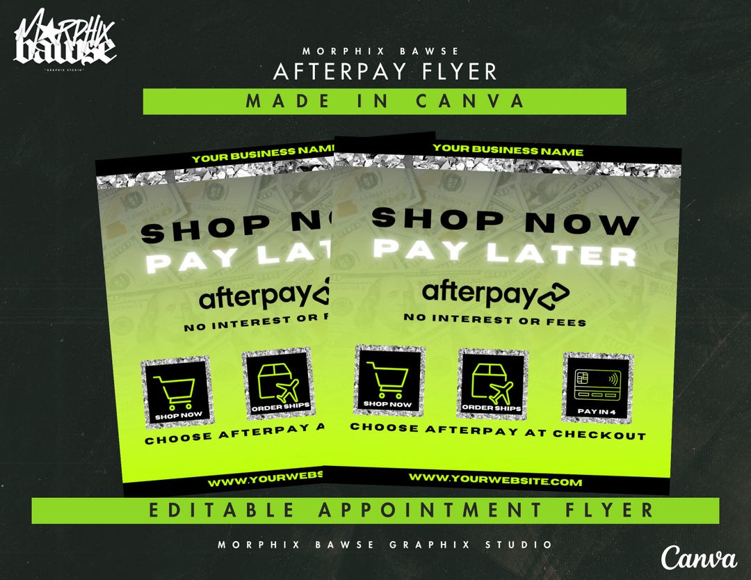 Afterpay Flyer Template: Shop Now Pay Later (digital Download) - Etsy