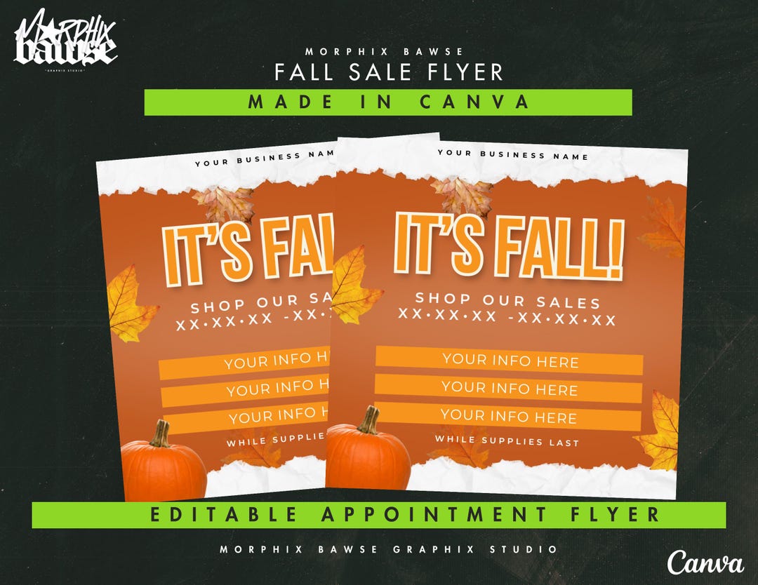 Fall Sale | Fall Flyer | Sale Flyer | DIY Flyer - Etsy