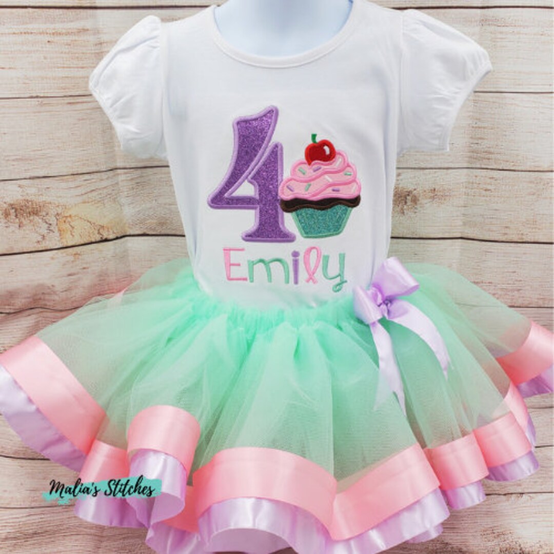 Cupcake Birthday Outfit, Custom Cupcake Birthday Outfit, Embroidered ...