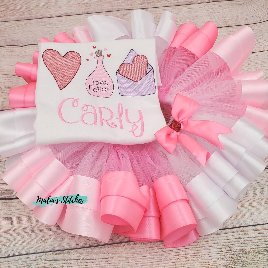 Love Potion Valentine's Day Tutu Outfit, Girls Valentine Tutu Set ...