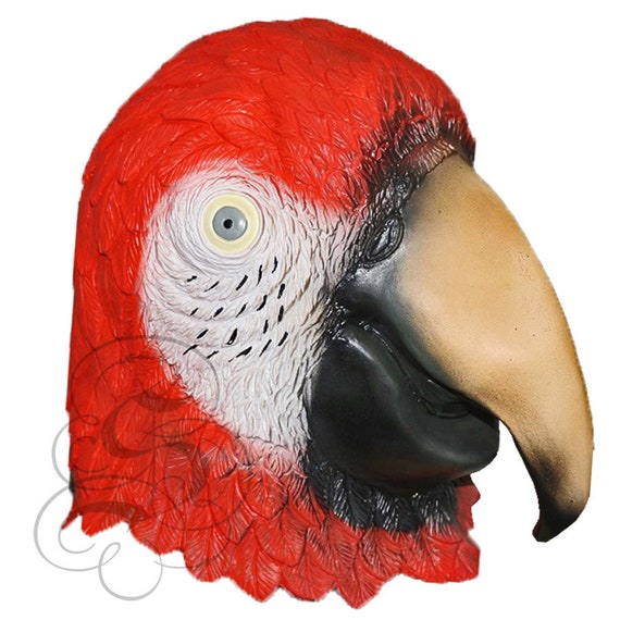 Paper & Party Supplies Deluxe Latex Realistic Animal Red Parrot Bird ...