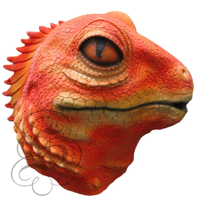 Deluxe Latex Realistic Animal Reptiles Lizard Orange Mask - Etsy