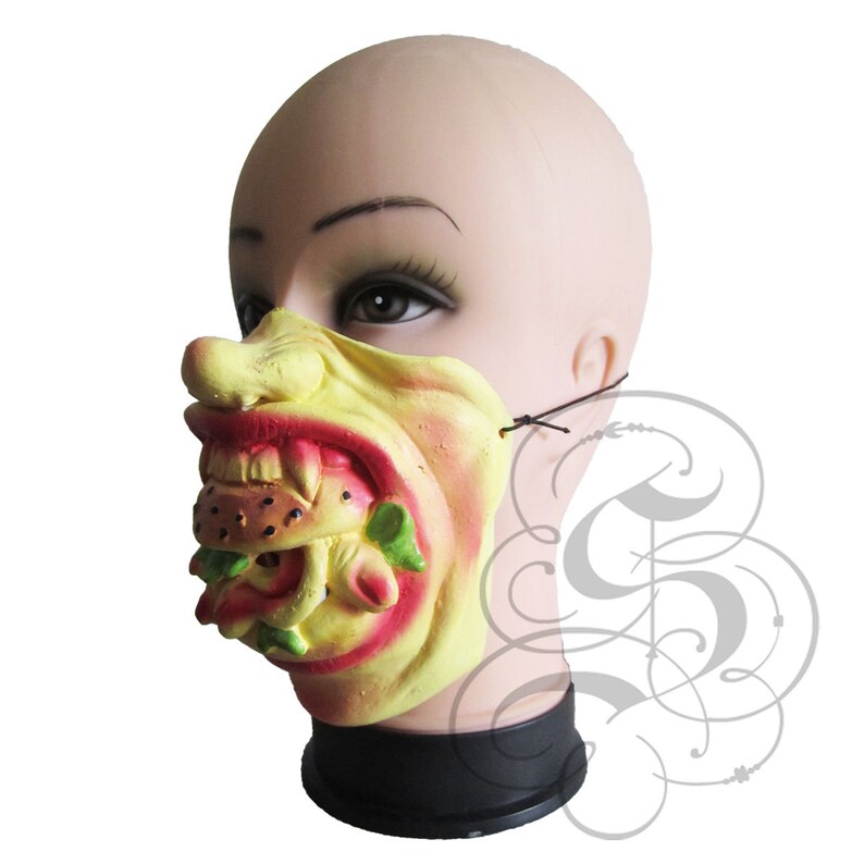 Latex Half Face Finger Burger Mask for Comedy Funny Homour - Etsy
