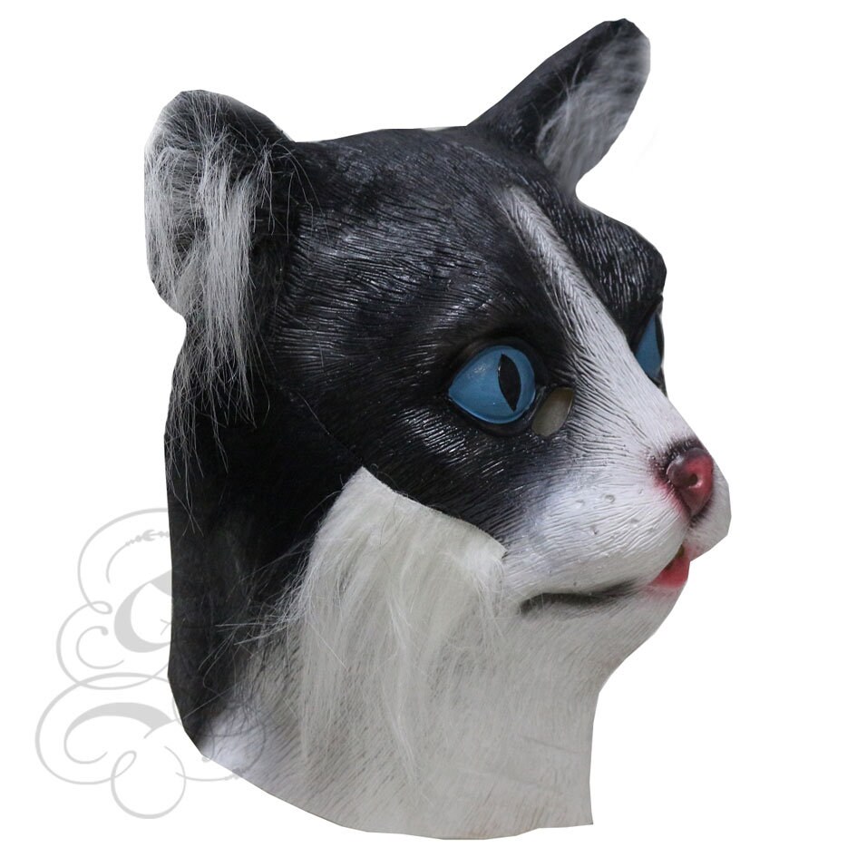 Latex Realistic Cat With Fur Props Cosplay Animal Head Party - Etsy UK