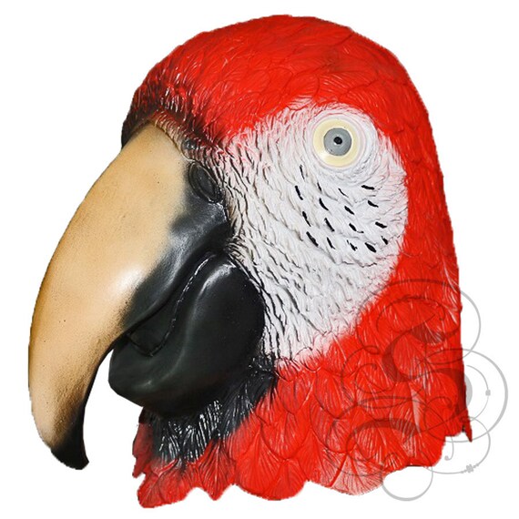 Paper & Party Supplies Deluxe Latex Realistic Animal Red Parrot Bird ...