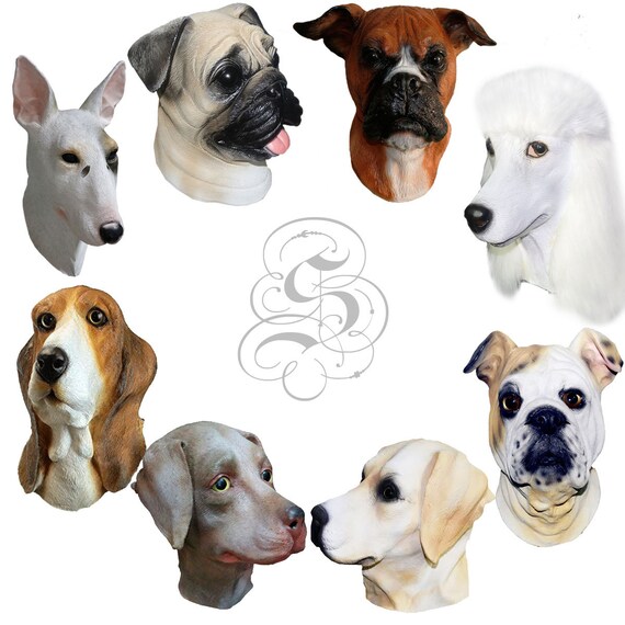 Latex Realistic Poodle Border Collie Dalmatian GSD Dog Mask | Etsy UK