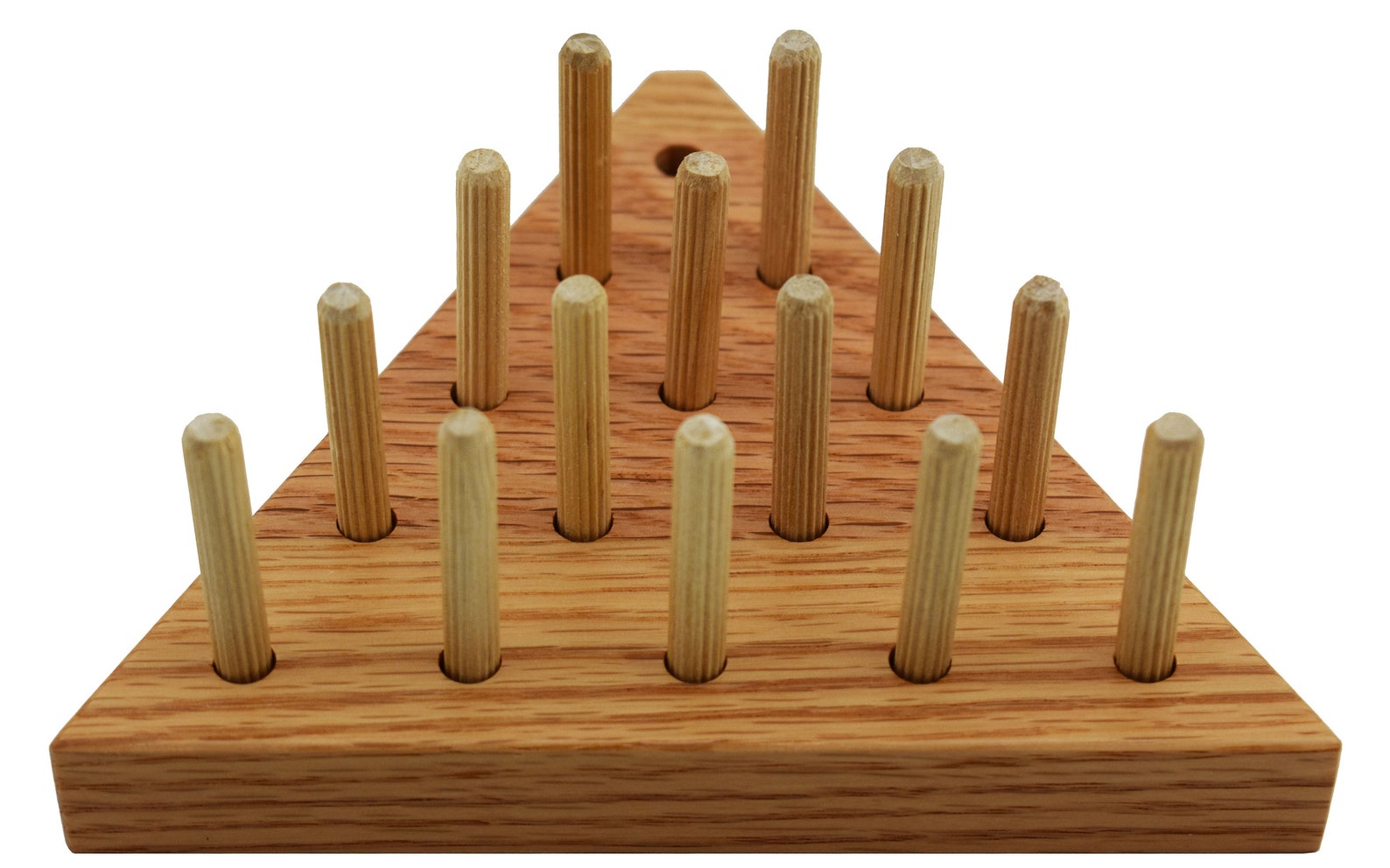 Solid Oak Wooden Peg Game Triangle - Etsy