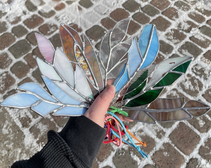 Suncatcher Feathers Stainglass Made by Apache Descendant - Etsy