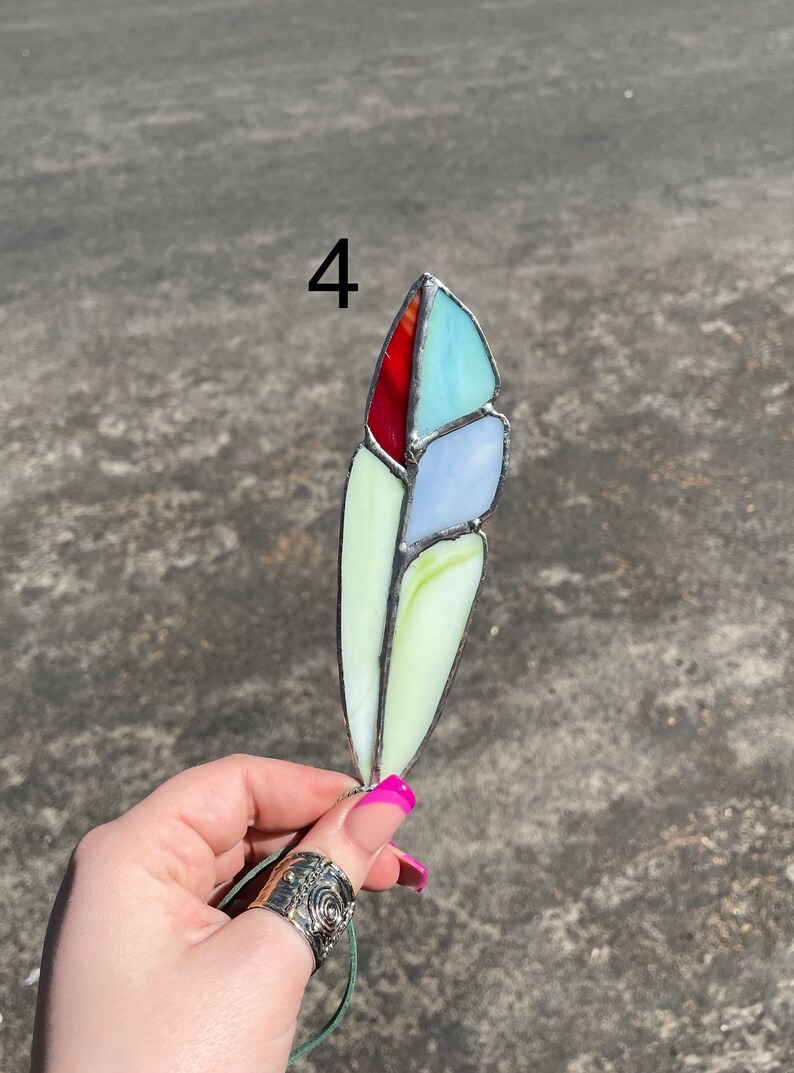 Suncatcher Feathers Stainglass Made by Apache Descendant - Etsy