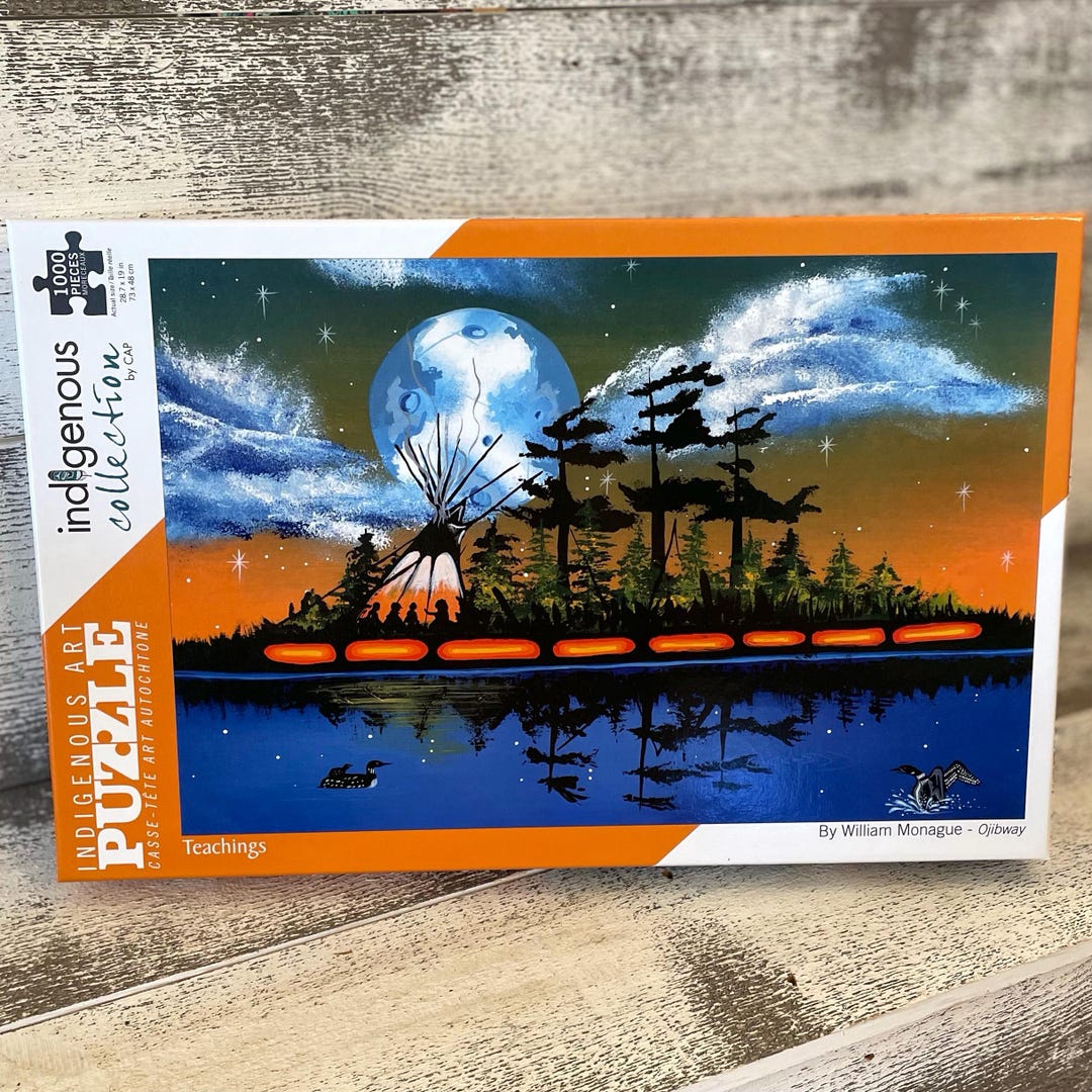 Indigenous Puzzles; Art by William Monague, Ojibway - Etsy