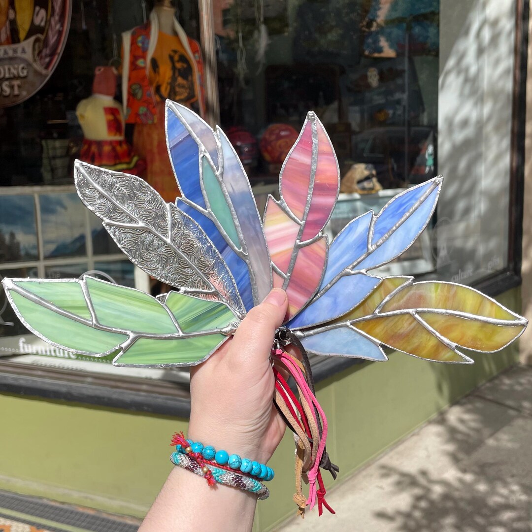 Suncatcher Feathers Stainglass Made by Apache Descendant - Etsy