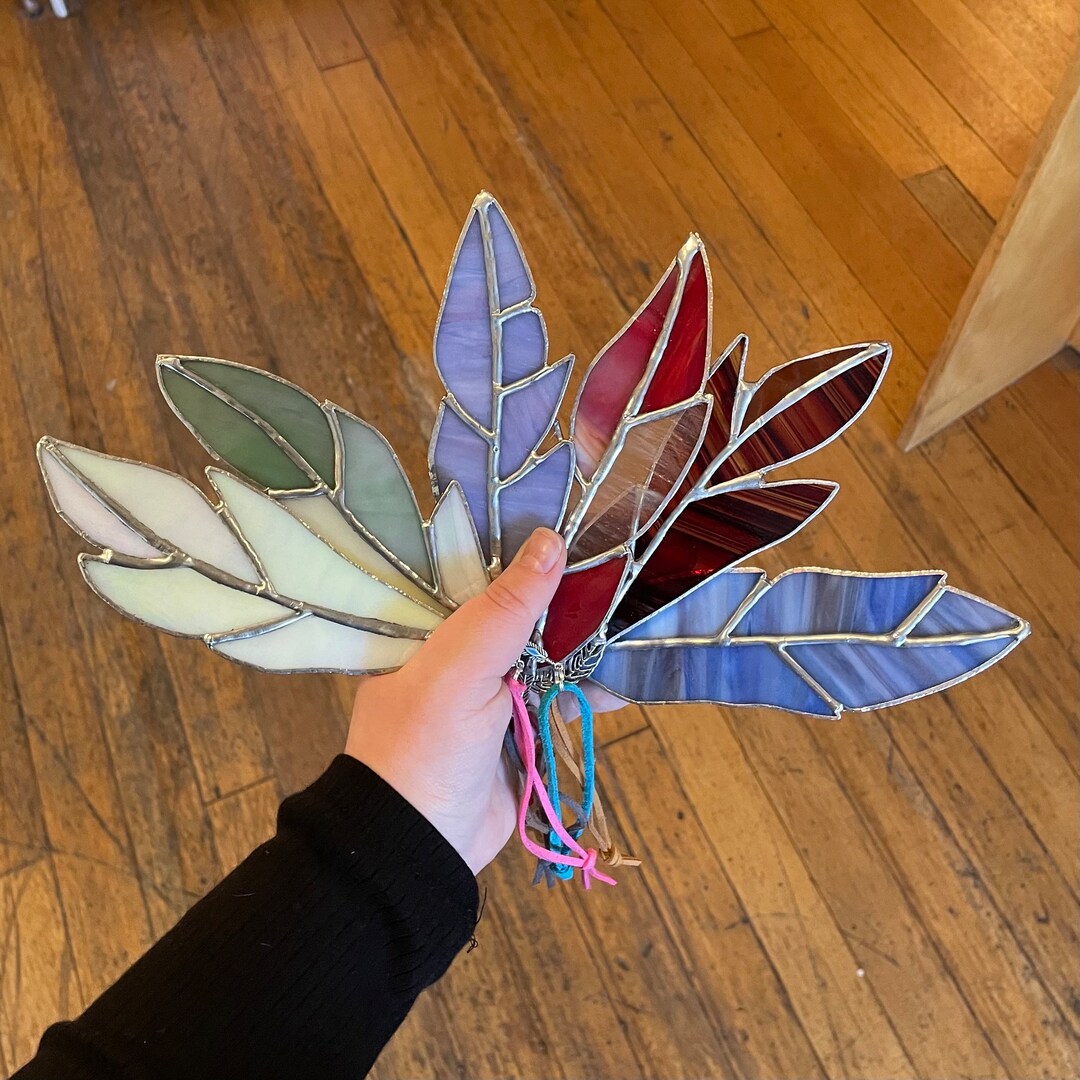Suncatcher Feathers Stainglass Made by Apache Descendant - Etsy