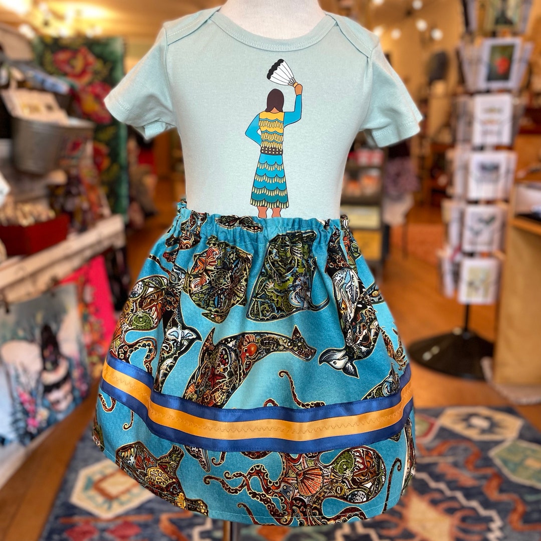 Childrens Native Ribbon Skirts With Matching Onesies Size 18-24 Month ...