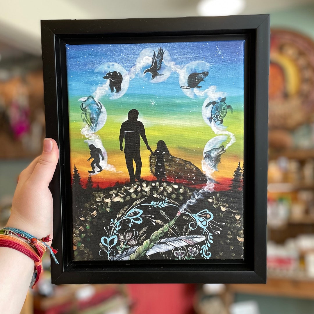 Authentic Native Art Framed Canvas Prints Karen Erickson Métis/cree - Etsy