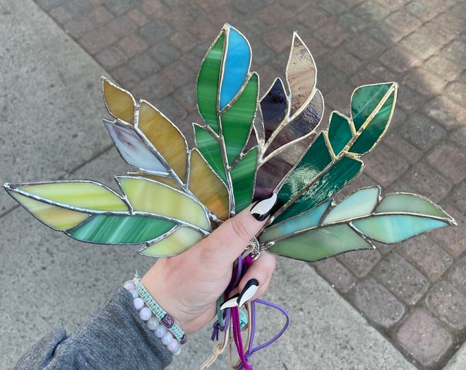 Suncatcher Feathers Stained Glass Made by Apache Descendant - Etsy
