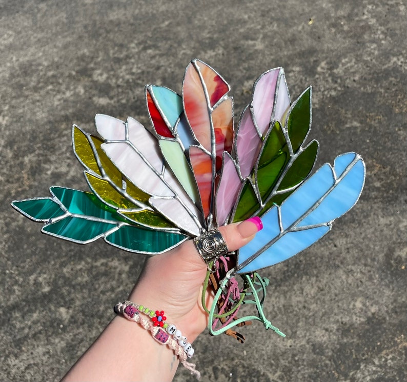 Suncatcher Feathers Stainglass Made by Apache Descendant - Etsy