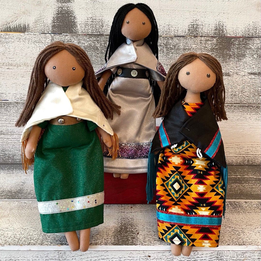 Authentic Native Doll in Fancy Shawl and Dress Native American Girl ...