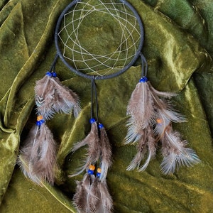 6 Authentic Native Made Dreamcatchers Leather, Sinew, Real Feathers ...