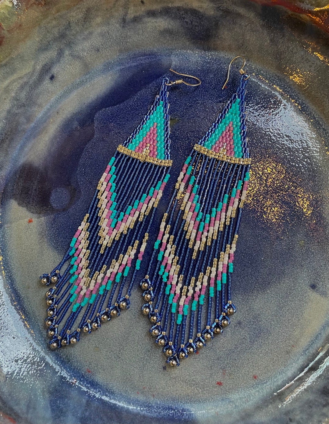 Native Made Beaded Earrings; Made by Cree Descendant - Etsy