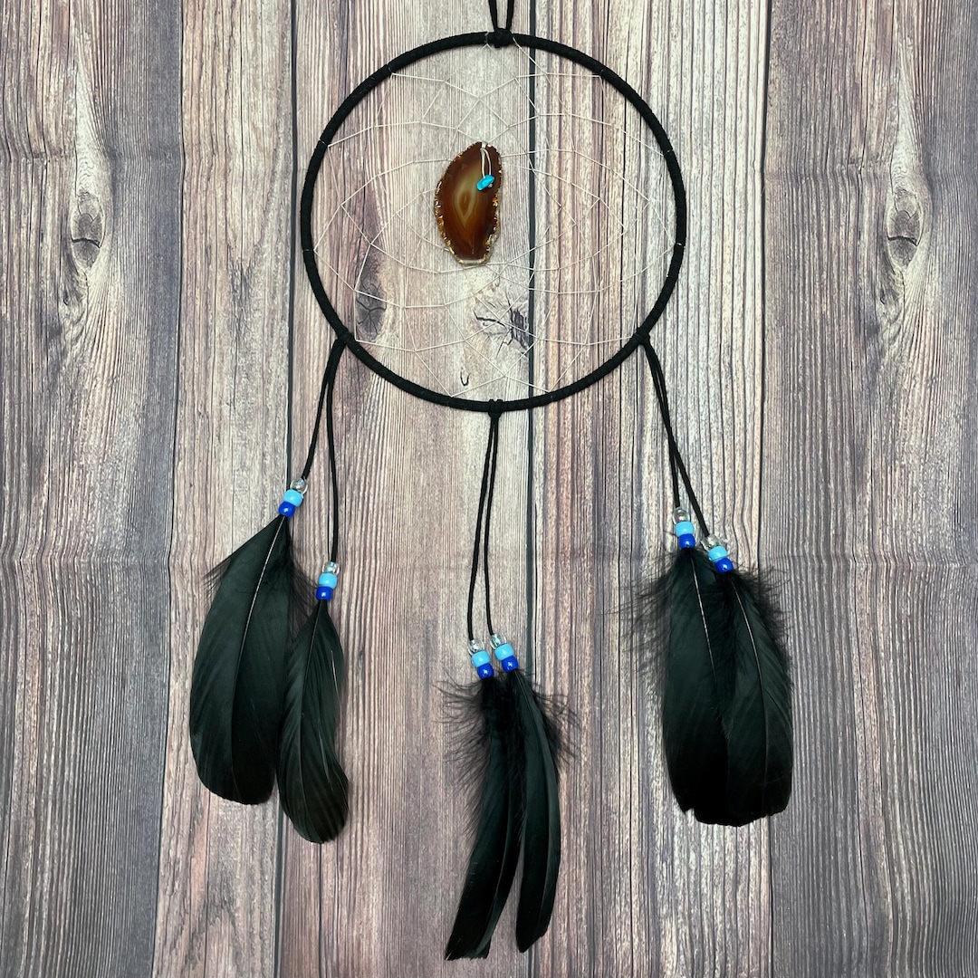 8” Authentic Native Made Dreamcatchers; Leather, Sinew, Real Feathers ...