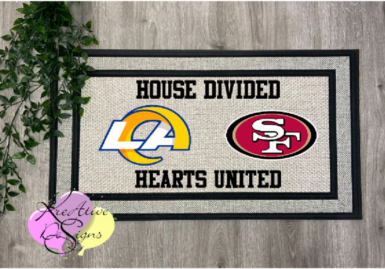 Custom Doormat, House Divided, House United Personalized Family Name ...