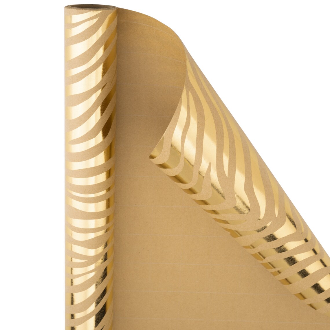 Metallic Zebra Gold Foil Wrapping Paper Roll 30 X | Etsy