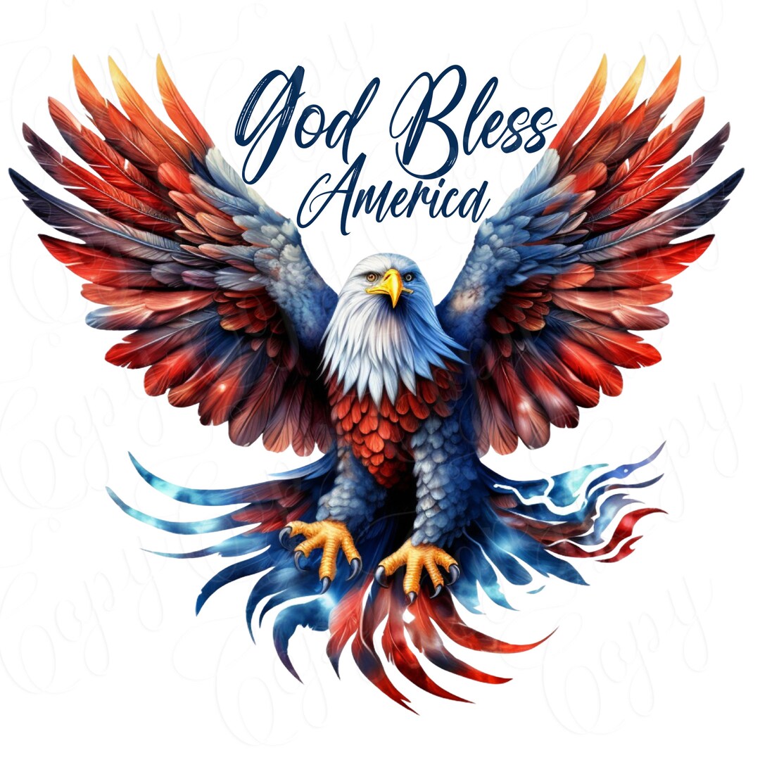 Ready to Press Sublimation Transfer God Bless America Eagle 4th of July ...