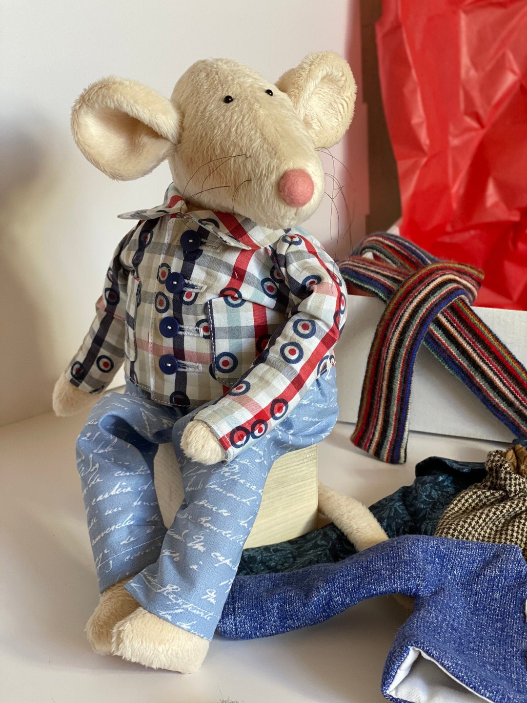 Handmade Doll Mouse, Soft Toy, Plush Mouse, Stuffed Mouse, Cloth Doll ...