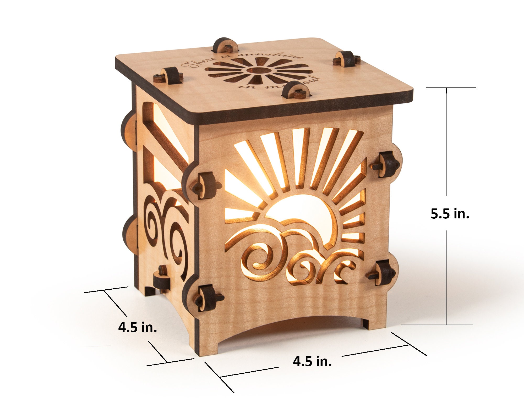 Sunburst Art Deco Wooden Lamp Laser Cut Solid Wood Lantern - Etsy