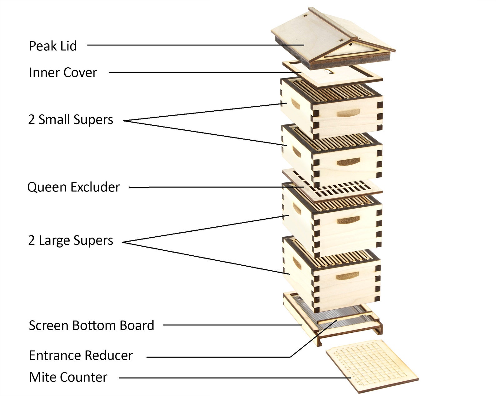 My Little Beekeeper Super Hive Model Kit, Wooden Beehive Model Building ...