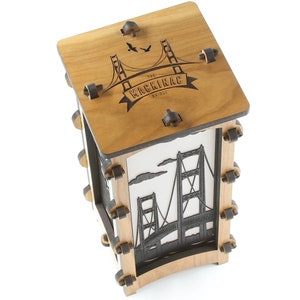 Mackinac Bridge Michigan Wood Statement Lantern, Unique Lantern Made ...