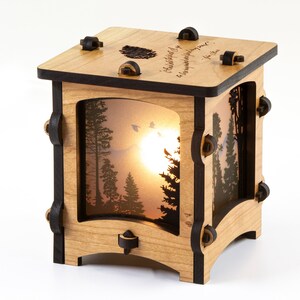 Peaceful Forest Wooden Lantern Birch Tree Decor Tree - Etsy