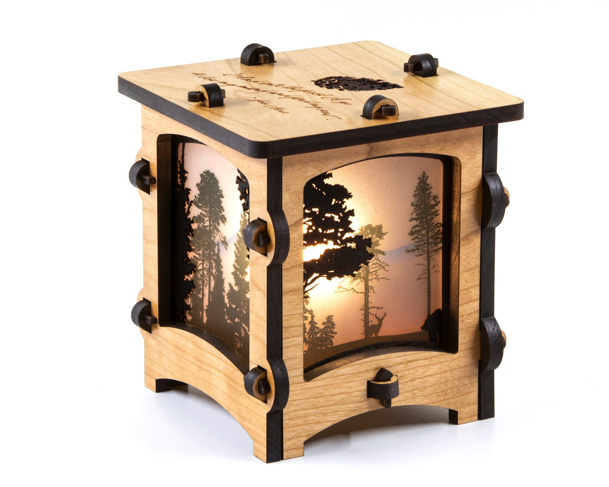 Peaceful Forest Wooden Lantern Birch Tree Decor Tree - Etsy