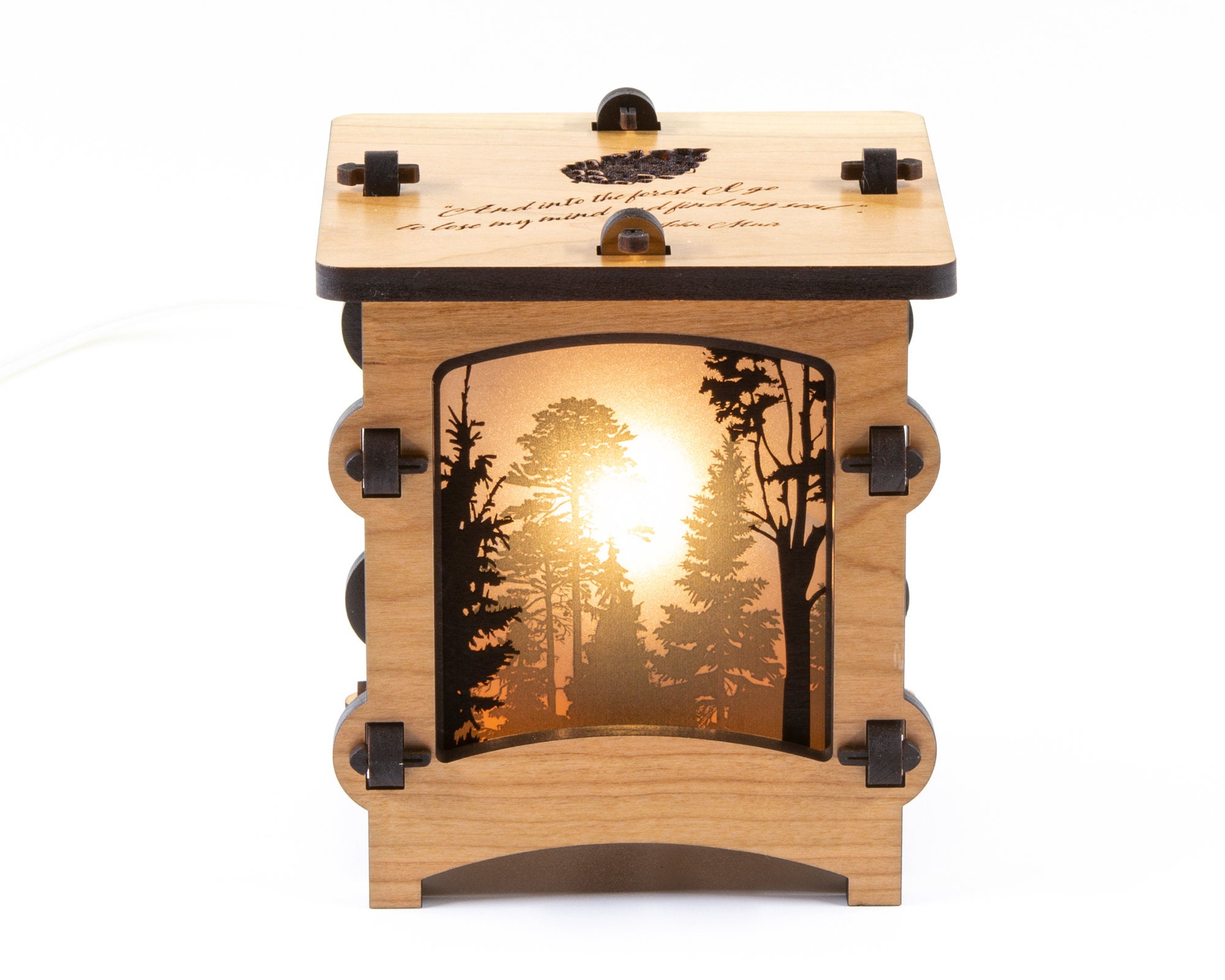 Peaceful Forest Wooden Lantern Birch Tree Decor Tree - Etsy