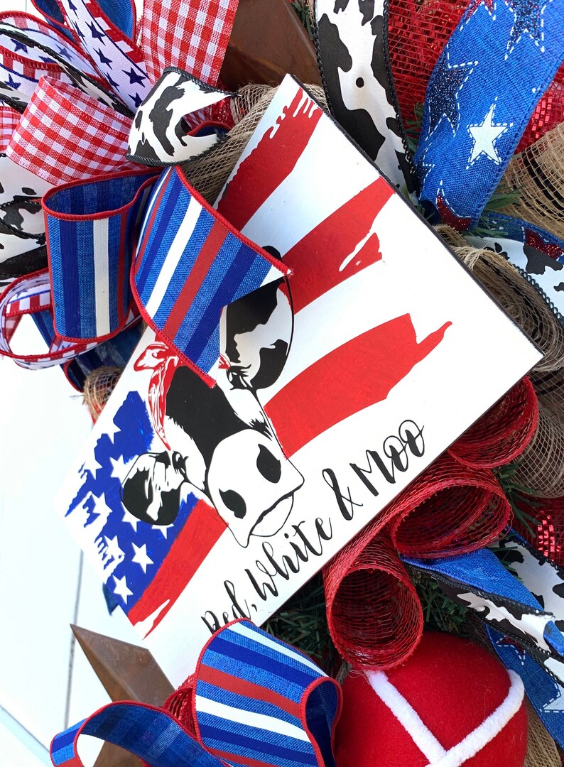 Patriotic Farmhouse Design Swag for July 4th,independence, Memorial and ...