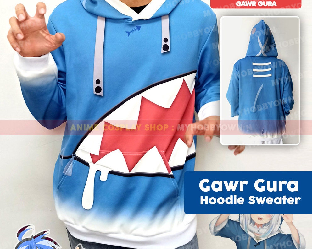 Holo Live Virtual Youtuber Anime Hoodie Jacket Gawr Gura Holo Live Virtual Youtuber Anime Hoodie Jacket Gawr Gura
