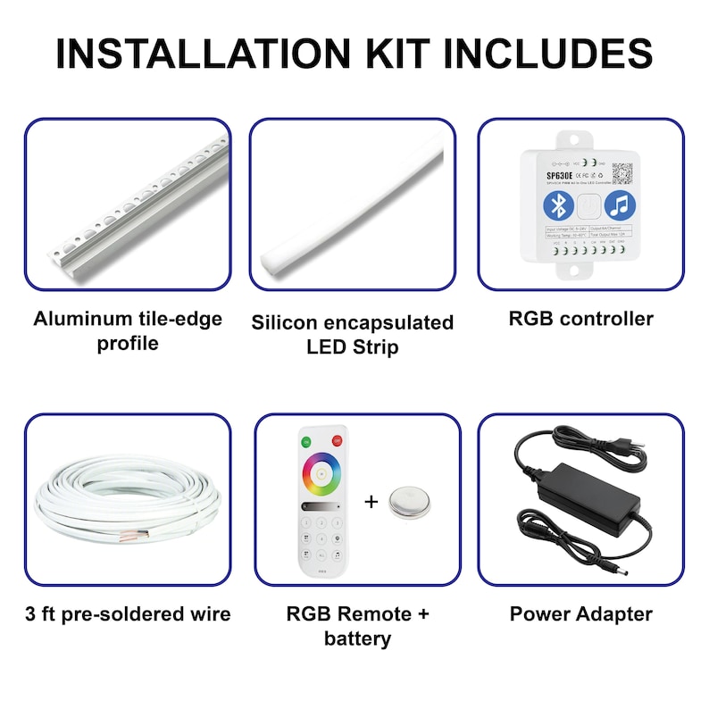 RGB Waterproof LED Shower Niche Lighting Kit – Easy Install, No ...