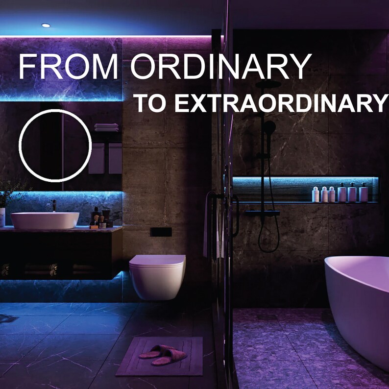 RGB Waterproof LED Shower Niche Lighting Kit – Easy Install, No ...
