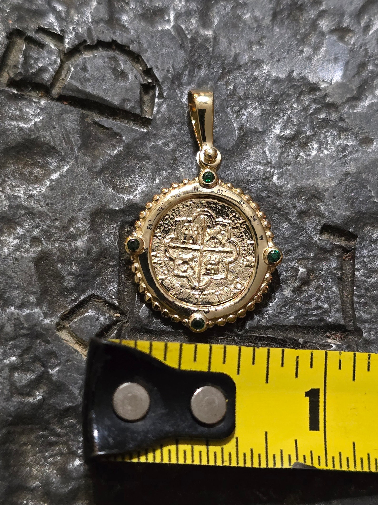 Atocha Silver Coin Pendant: 14K Gold Vermeil, Key West Topaz Accent - Etsy