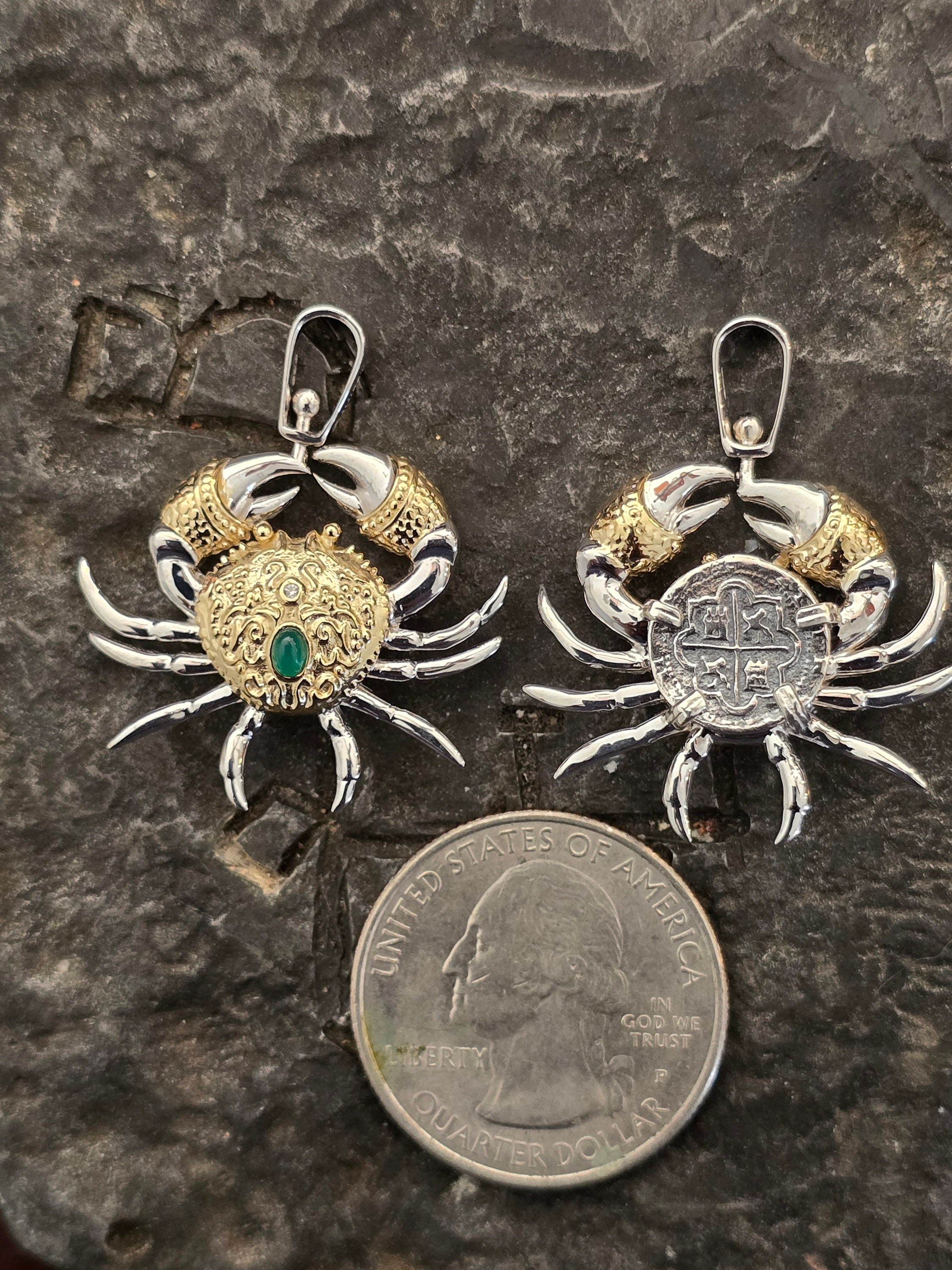 Atocha Crab Coin Reversible Pendant Shipwreck Treasure Coin - Etsy