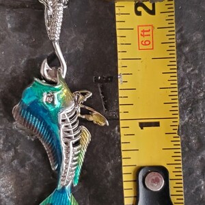 Mahi Mahi Skeleton Fish Jewelry Sterling Silver Enamel With Chain Hook ...