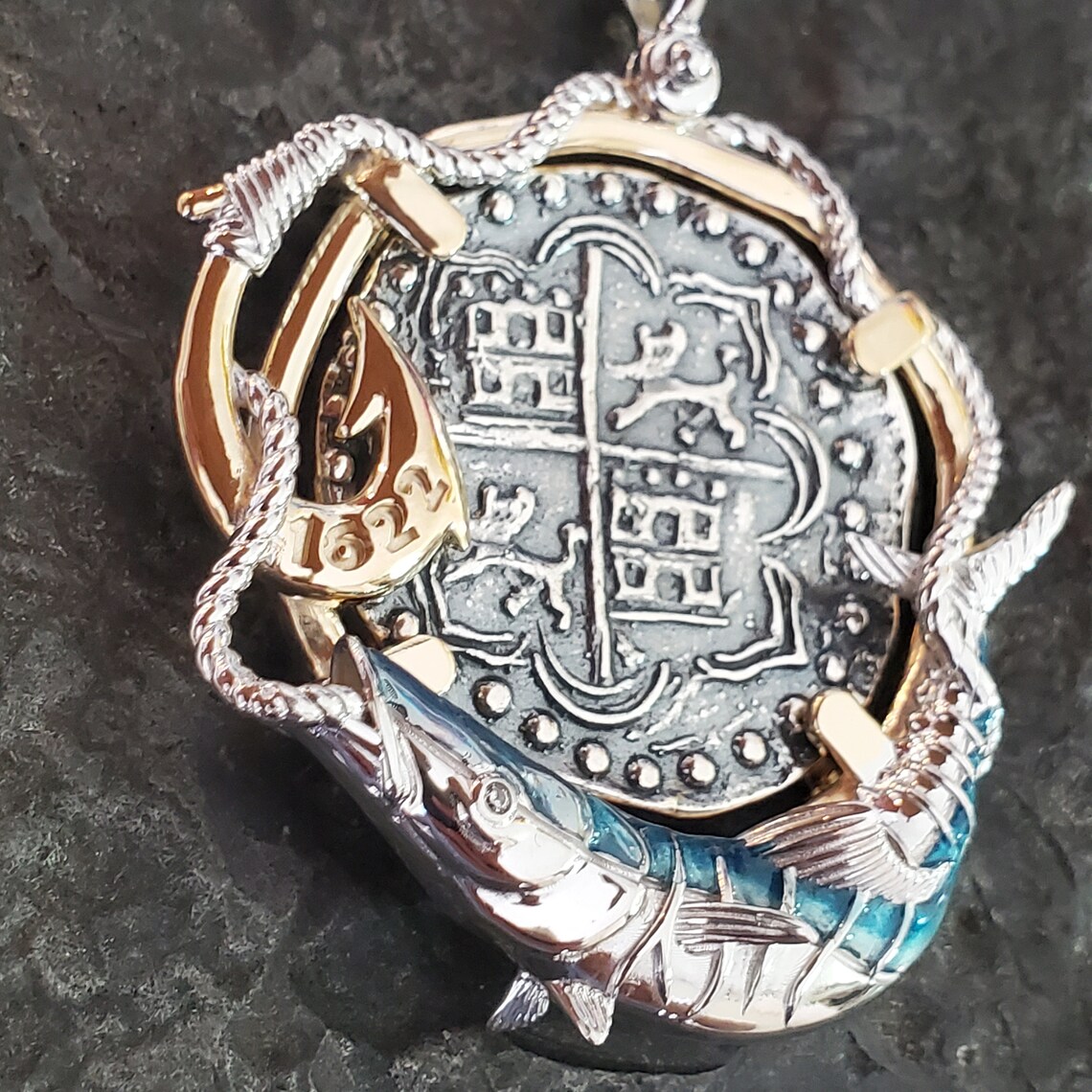 Atocha Silver Wahoo Bezel Coin Shipwreck Treasure Fish Hook Jewelry - Etsy