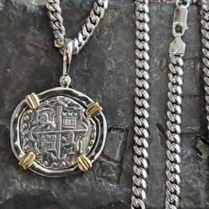 Atocha Silver Coin With Chain Cuban Curb Chain - Etsy